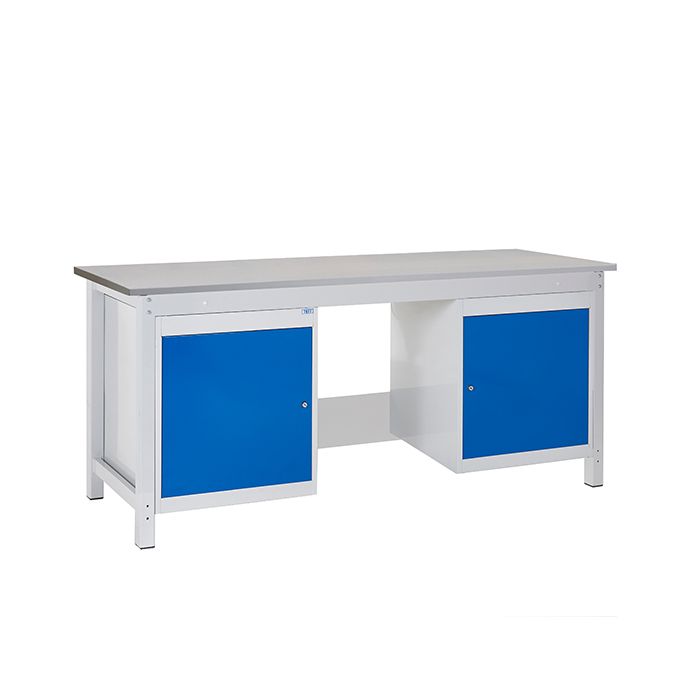 Direct2U | TUFF Heavy Duty Workbench with Storage - 2 Cupboards